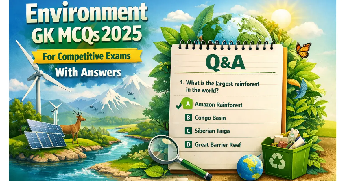 Environment 2025 MCQs | Latest Ecology & Environment Current Affairs